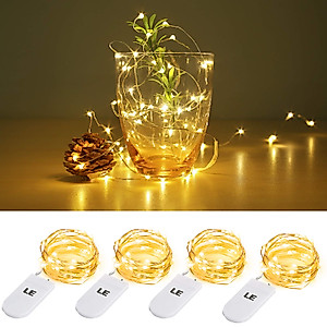Lighting EVER Fairy Lights Battery Operated 20 LED Mini String Lights, Waterproof Small Pixie Lights for Mason Jars, Crafts, DIY Decorations, Wedding Party Centerpieces, Bedroom Christmas Décor
