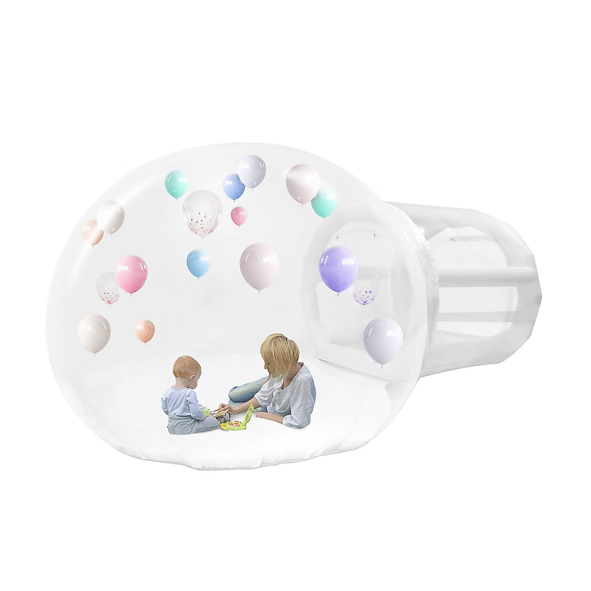 Inflatable Bubble House Bubble Tent with 350w Air Blower, PVC Commercial Outdoor Transparent Room Bubble Tent for Camping, Parties, Garden Picnic(118" Diameter, 78" Tunnel)