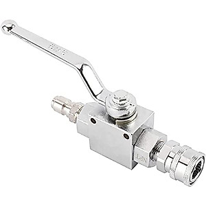 Toolly Stainless Steel High Pressure Washer Ball Valve Kit, 3/8 Inch Quick Connect for Power Washer Hose, 4500 PSI
