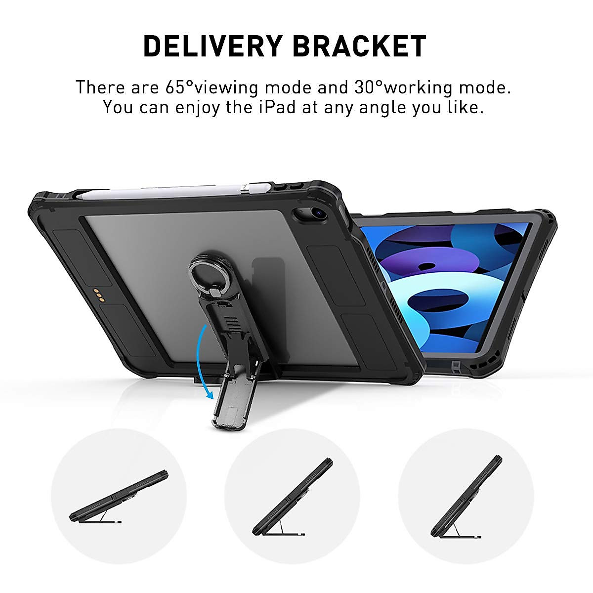 AICase iPad Air 4th Gen/5th Gen, 2020/2022, 10.9 inch,IP68 Waterproof, Dustproof, Shockproof Case Cover with 360 Full-Body Protection, Lanyard and Kickstand