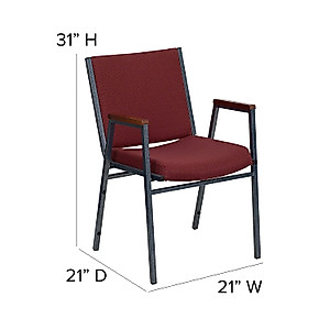 Flash Furniture 4 Pack HERCULES Series Heavy Duty Burgundy Patterned Fabric Stack Chair with Arms