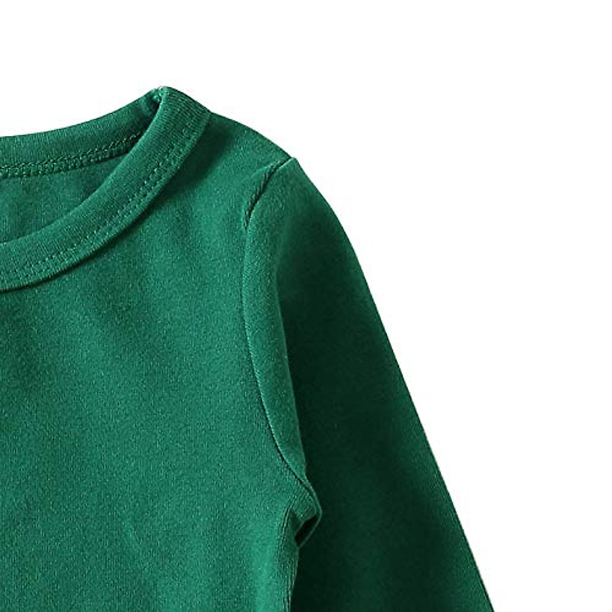 KISBINI Unisex Girls 100% Cotton Long Sleeve T-Shirt Top Tees Dark (6,Green)