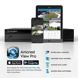 Amcrest NV4108E-A2 4K 8CH POE NVR (1080p/3MP/4MP/5MP/8MP) POE Network Video Recorder - Supports up to 8 x 8MP/4K IP Cameras, 8-Channel Power Over Ethernet Supports up to 10TB HDD (Not Included)