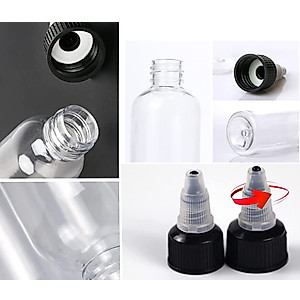 36 Pack Clear Dispensing Bottles, 4oz Round Plastic Squeeze Bottle with Twist Top Caps,Food Grade Household for Oils, Liquids, Inks, Crafts, Kitchen