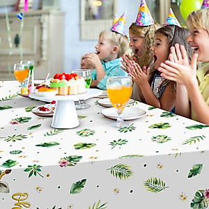 3 Pieces Jungle Safari Tablecloths Jungle Animal Plastic Table Cover Disposable Safari Table Cover Wild Jungle Plastic Tablecloth for Baby Shower Birthday Party Supplies Decorations, 54 x 108 Inch