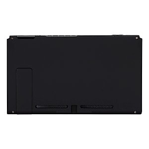 eXtremeRate Soft Touch Grip Black Console Back Plate DIY Replacement Housing Shell Case for Nintendo Switch Console with Kickstand – JoyCon Shell NOT Included
