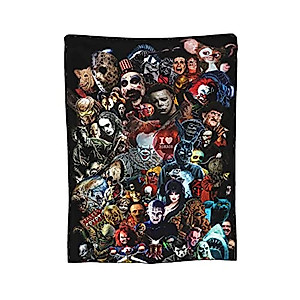 Halloween Horror Movies Throw Blanket Super Soft Flannel Air Conditioning Blanket for Couch Sofa Chair Office Travelling Camping Gift in All Seasons,50×40inch
