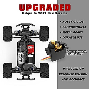 HAIBOXING 1:18 Scale RC Monster Truck 18859E 36km/h Speed 4X4 Off Road Remote Control Truck,Waterproof Electric Powered RC Cars All Terrain Toys Vehicle with 2 Batteries,Xmas Gifts for Kid and Adults