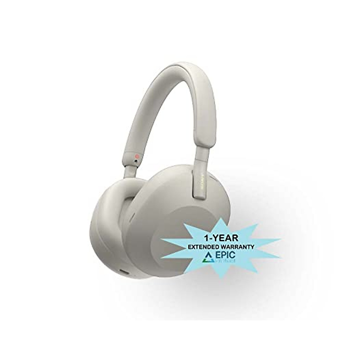 Sony WH-1000XM5-SILVER Wireless Over-Ear Noise Canceling Headphones - Silver with an Additional 1 Year Coverage by Epic Protect (2022)