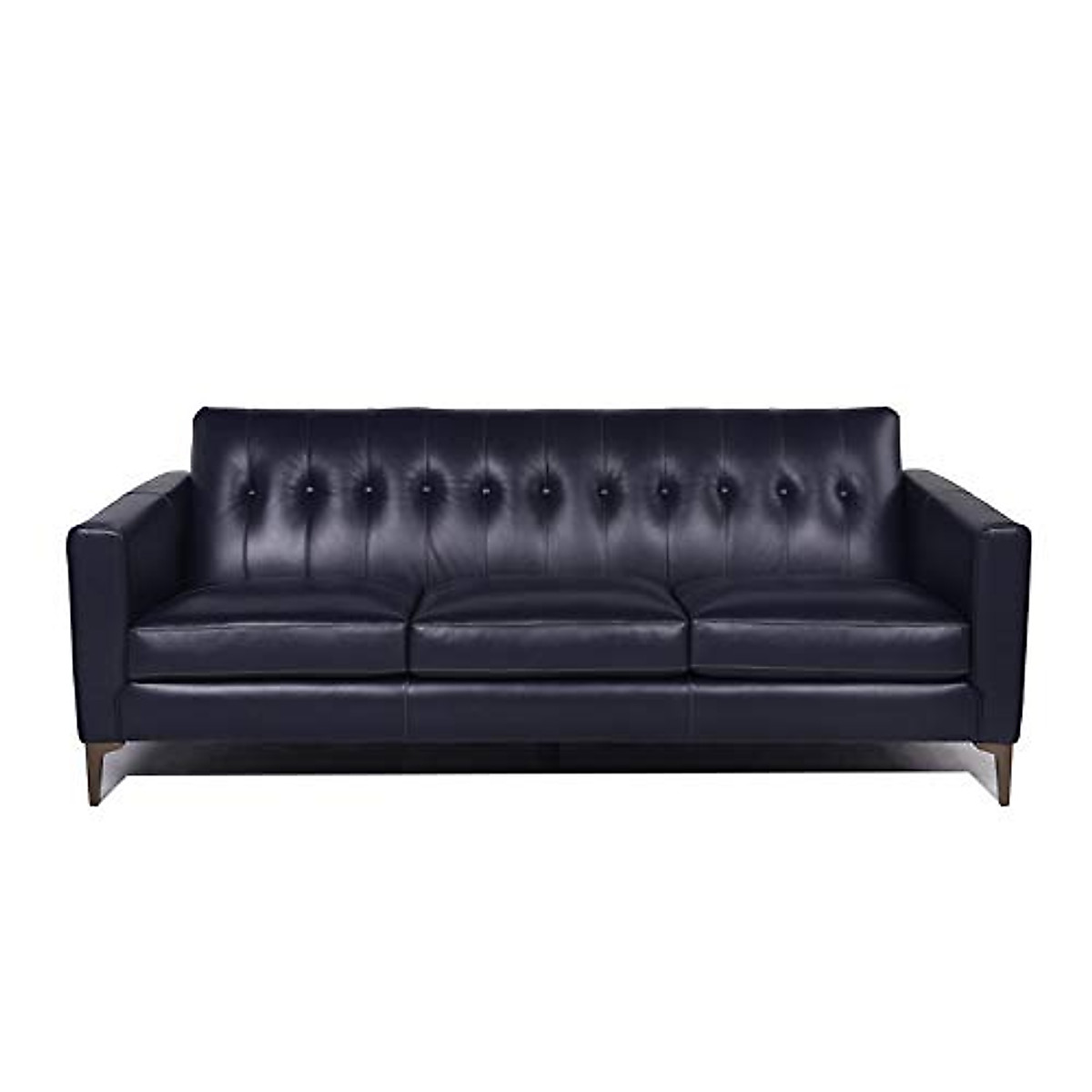 Nice Link Home Furnishings Payton Leather Sofa in Navy