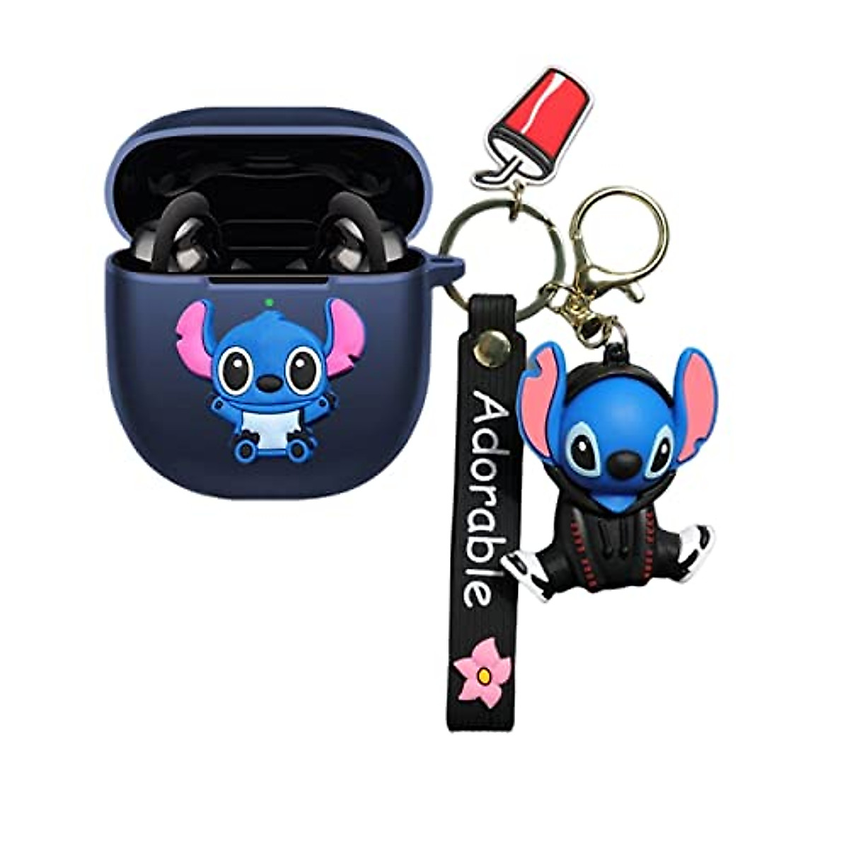 CASEVERSE Case for Bose QuietComfort Earbuds II, Soft Kawaii Silicone Cartoon Anime Protective Headphones Covers for Boys Girls Teens with Keychain
