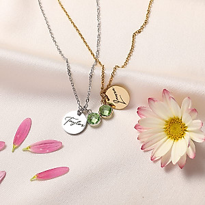 Caramel Sweet Life Name Necklace with Birthstone, Personalized Gifts for Women, Handmade Custom Necklaces for Girls