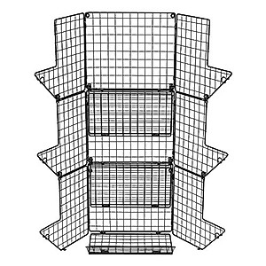 Sorbus Hanging Fruit Basket Wall Mounted Foldable Organizer for Kitchen Storage, Great for Produce Fruits and Vegetables & Potato's (Black)