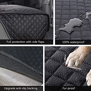 Vailge Bench Dog Seat Cover for Back Seat, 100% Waterproof Heavy-Duty & Nonslip Back Seat Cover for Dogs,Washable & Compatible Pet Car Seat Cover for Cars, Trucks & SUVs