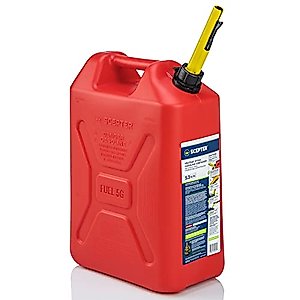 Scepter FG4RVG5 Military Style 5.3 Gallon Gas Can, Jerry Can Fuel Container with Self-Venting Spout, Red