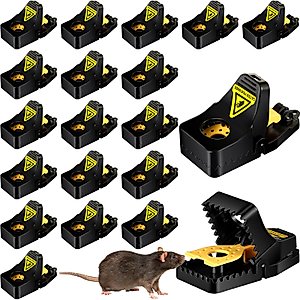 Kittmip 20 Pcs Mouse Traps Indoor for Home Mice Traps for House Small Rat Trap for Indoor Outdoor Reusable Rat Traps Snap Traps Quick Effective Safe Mousetrap for Family and Pet