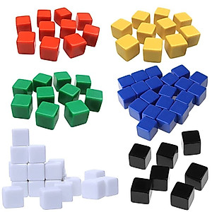 ZYM305 20pcs 16mm Dice Square Corner Blank Dice DIY Engravable Dice 6 Sided Poker Gambling Dice Board Game Teaching Dice Games Dice (Color : 2)