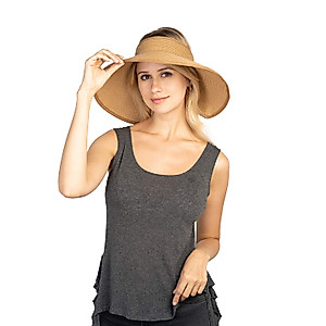 Sun Visor Hats Summer Wide Brim Straw Hat Clip on Beach Adjustable Large Brim Cap Golf Hat for Women…