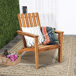 Giantex Adirondack Chair Set of 4 Acacia Wood Outdoor Chairs, 350 lbs Weight Capacity, Weather Resistant Campfire Chairs for Lawn Seating, Garden, Poolside, Balcony, Patio Lounger