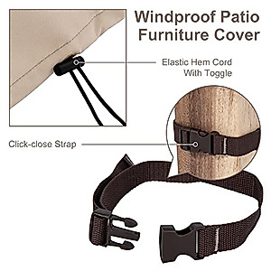 Patio Round Table Chairs Cover 90''Dia Waterproof Dustproof Round Table Covers for Outdoor Furniture Anti-Fading Heavy Duty Patio Furniture Covers