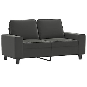 SKM 2-Seater Sofa Dark Gray 47.2" Microfiber Fabric (22 KG/48.4 LBS)-8977