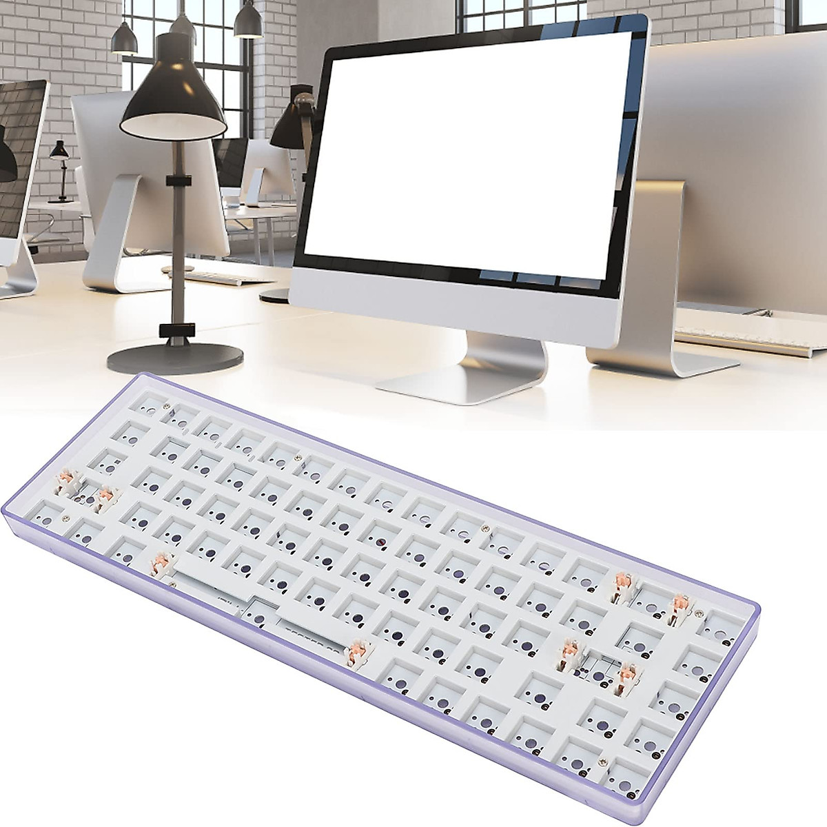 VBESTLIFE 68 Keys Modular Mechanical Keyboard, Wired Gaming Keyboard DIY Kit, 65% Layout, Switch Hot Swap, with Bottom Cotton, Custom Gaming Keyboard()