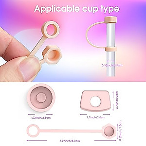 LAEUZN Silicone Stanley Spill Stoppers for Stanley Cup - Leak Stopper Compatible with H2.0&1.0, 30oz/40oz Tumblers, Includes 2 Straw Cover Sets, 2 Square Spill-Proof Stoppers and 2 Round Leak Stoppers