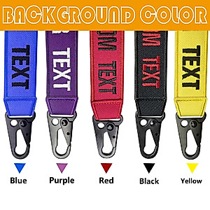Graceful life Personalized keychain, custom name number tag, key ring accessories, embroidery keyring for luggage，crate，belt，gear，keyring,unisex-adult,Black