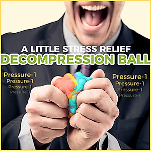 2 Pack Pop Stress Balls Fidget Toys, Fidget Ball Pop Squeeze Ball, Push Pop Bubble Squishy Ball Fidget Toy, Stress Relief Sensory Toys Bath Toys for Toddlers Game Balls Easter Gifts for Kids Adults