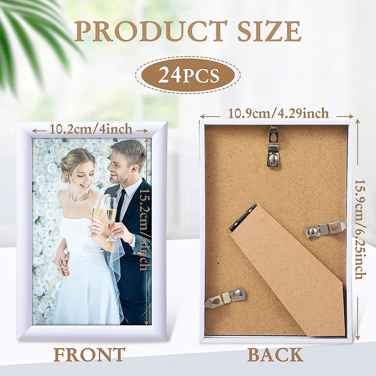 Redbaker 24 Pcs Picture Frames Bulk Simple Designed Photo Frames Modern White Frames for Pictures with Resin Glass for Wall Mount Tabletop Display Home Office Hotel Decoration (4 x 6 Inch)