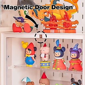 GOTO Clear Assemble Display Box, Doll Display Storage Case, Stackable Show Case for Pop Mart, Garage Kits, Action Figures, Lego, Collectibles, Toys, Cosmetics (1 Box with 2 Partitions)