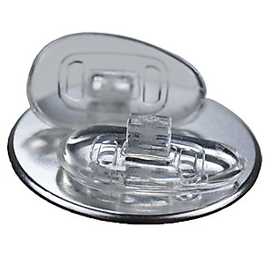 Premium Grade Soft Silicone - D -Shape Push-in Silicon Nose Pads for Glasses, Sunglasses, and Eye Wear (D-Shape Push-in 15MM, 2)