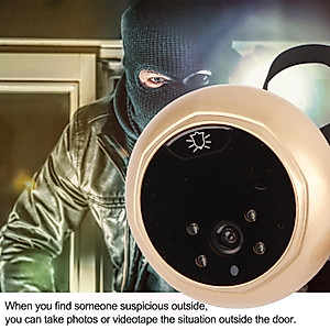 Video Doorbell, Peephole Door Camera Digital Door Viewer, Humanized FIFO Design 160 Degree Wide Angle 2.0MP Pixel for Videotape Home Security Take Photos