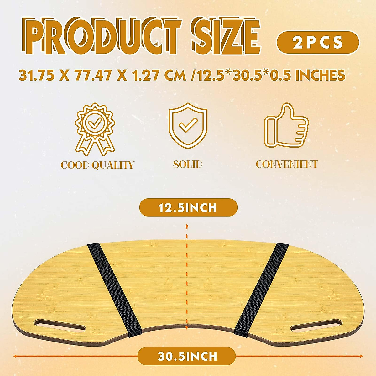 Thyle 2 Pcs Wood Curved Lap Desk 30.5'' x 12.5'' Lap Table with Handles Wooden Lap Board Curved Keyboard Lap Tray for Laptop Computer Mouse