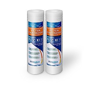 Grooved Sediment Water Filter Cartridge by Ronaqua 10"x 2.5", Four Layers of Filtration, Removes Sand, Dirt, Silt, Rust, made from Polypropylene (2 Pack, 5 Micron)