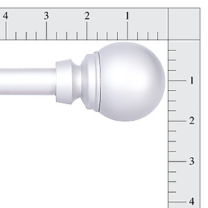 INTERIOR LIVING AZ71830US End Curtain Rod, 28-48", Satin Nickel