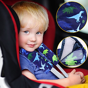 Baby Strap Cover, Stroller Strap Cover, Dinosaur Car Seat Strap Covers, Car Seat Straps Shoulder Pads, 2 Pack, Watercolor Pattern, for Baby Toddler Infant Boy Girl