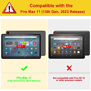 Fintie Folio Case for Amazon Fire Max 11 (13th Generation, 2023 Release) - Premium Vegan Leather Slim Fit Folding Stand Cover for Fire 11 Max Tablet with Auto Sleep/Wake, Black