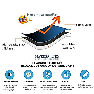 H.VERSAILTEX Blackout Patio Curtains 100 x 96 Inches for Sliding Door Extral Wide Blackout Curtain Panels Thermal Insulated Room Divider - Grommet Top, 8' Tall by 8.5' Wide - Jet Black