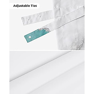 Segard Tie Up Valance for Windows,Marble Turquoise Gold and White Colors Kitchen Valances Adjustable Rod Pocket Window Shade Valance,Ink Painting Short Curtains Window Treatment for Bedroom 60x18in