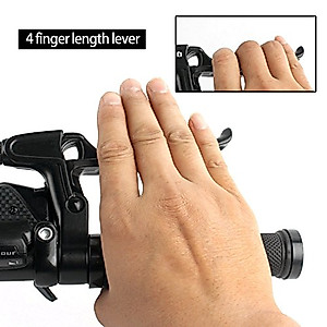 WAKE Bicycle Brake Levers 2pcs Mountain Bike Brake Handles 4 Finger 2.2cm Diameter for Most Bicycle, Road Bike, MTB, BMX, Cycling (Aluminum Alloy, Black)