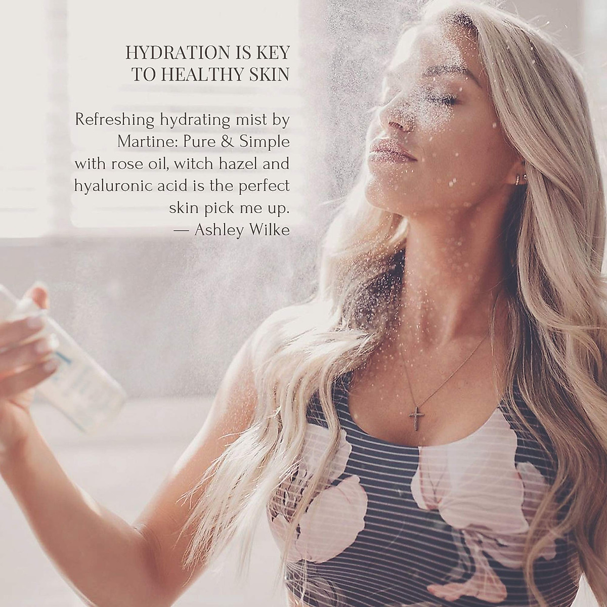 Martine: Pure & Simple Facial Mist Spray to Hydrate, Tone, and Soften Skin, Setting Spray Made With Double Helix Water. (4 oz)