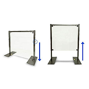 Tabletop Sneeze Shield 24" H X 24" W Protective Barrier with Transaction for Counter, Reception, and Checkout in Store or Office - Protective Cashiers, Receptionist and Customers.