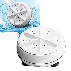 Washing Machine Small Portable Ultrasonic Clothes Washer Household Laundry for Travel Business Underwear Clean Tool US Plug 100240V(White)