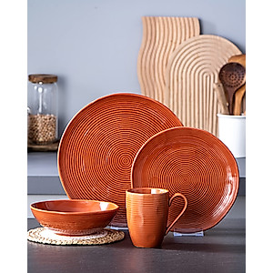 HENXFEN LEAD Ceramic Bowls Set of 4 for Salad, Cereal, Soup, Pasta - 7 Inch Stoneware Ramen, Noodles Bowls for Serving 24 Oz, Microwave & Oven, Dishwasher Safe, Scratch Resistant, Brown