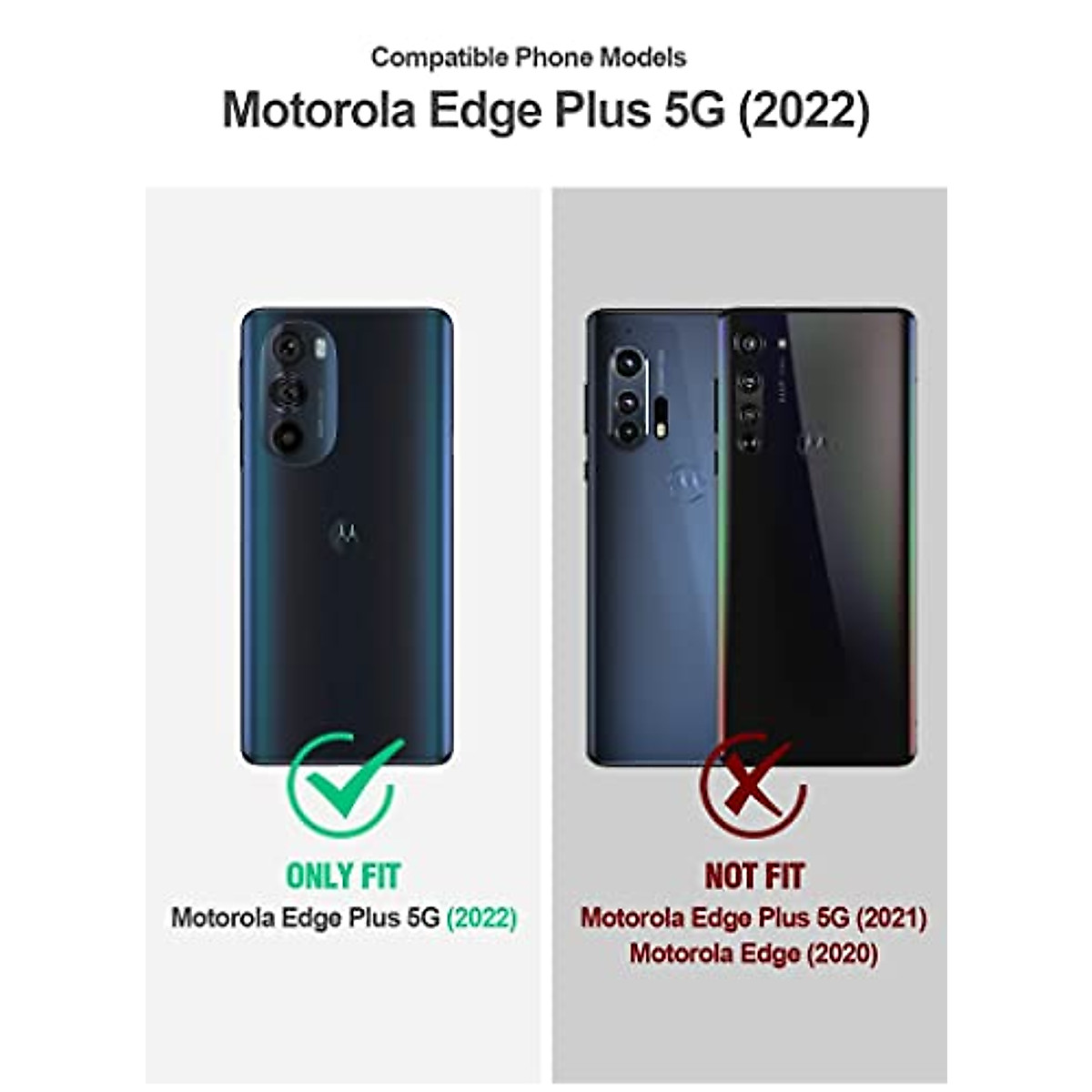 Poetic Guardian Series Case Designed for Motorola Edge Plus 5G 6.7" (2022) / Edge+ 5G UW (2022), Model # XT2201,Full Body Hybrid Shockproof Bumper Cover with Built-in Screen Protector, Black/Clear