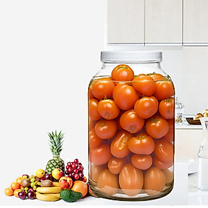 Galssmagic 1 Gallon Glass Jar with Lids,2 Pack Super Wide Mouth Mason Jars 128 oz,Glass Large Mason Jars for Food Storage Container