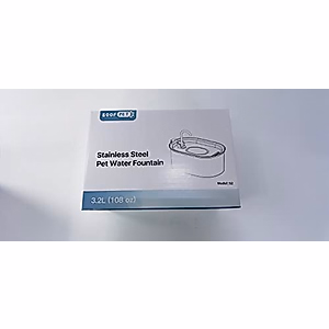 SOOFPET Cat Water Fountain Stainless Steel, 3,2L/108oz Pet Water Fountain, Automatic Cat Fountain with Quiet Pump, Dishwasher Safe Design, Suitable for Multiple Pets