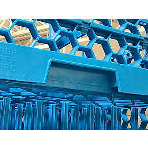 CFS OptiClean 16-Compartment Glass Rack with Extender for Commercial Dishwashers, Plastic, Carlisle Blue