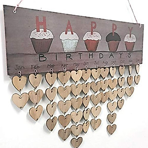 hiriyt New Home Wall Modern Art Decor Wood Happy Birthday Calendar Floating Shelves